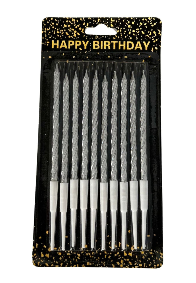 Metallic Silver Candle Set – Nino’s Bakery